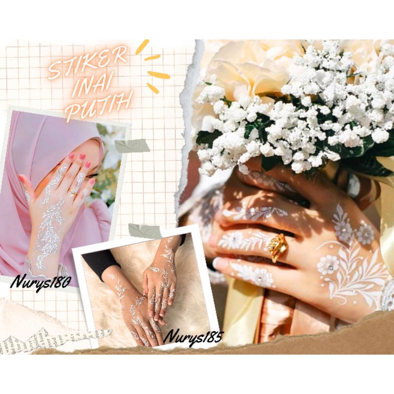 Sticker Inai putih waterproof viral pengantin stiker inai putih kahwin ...