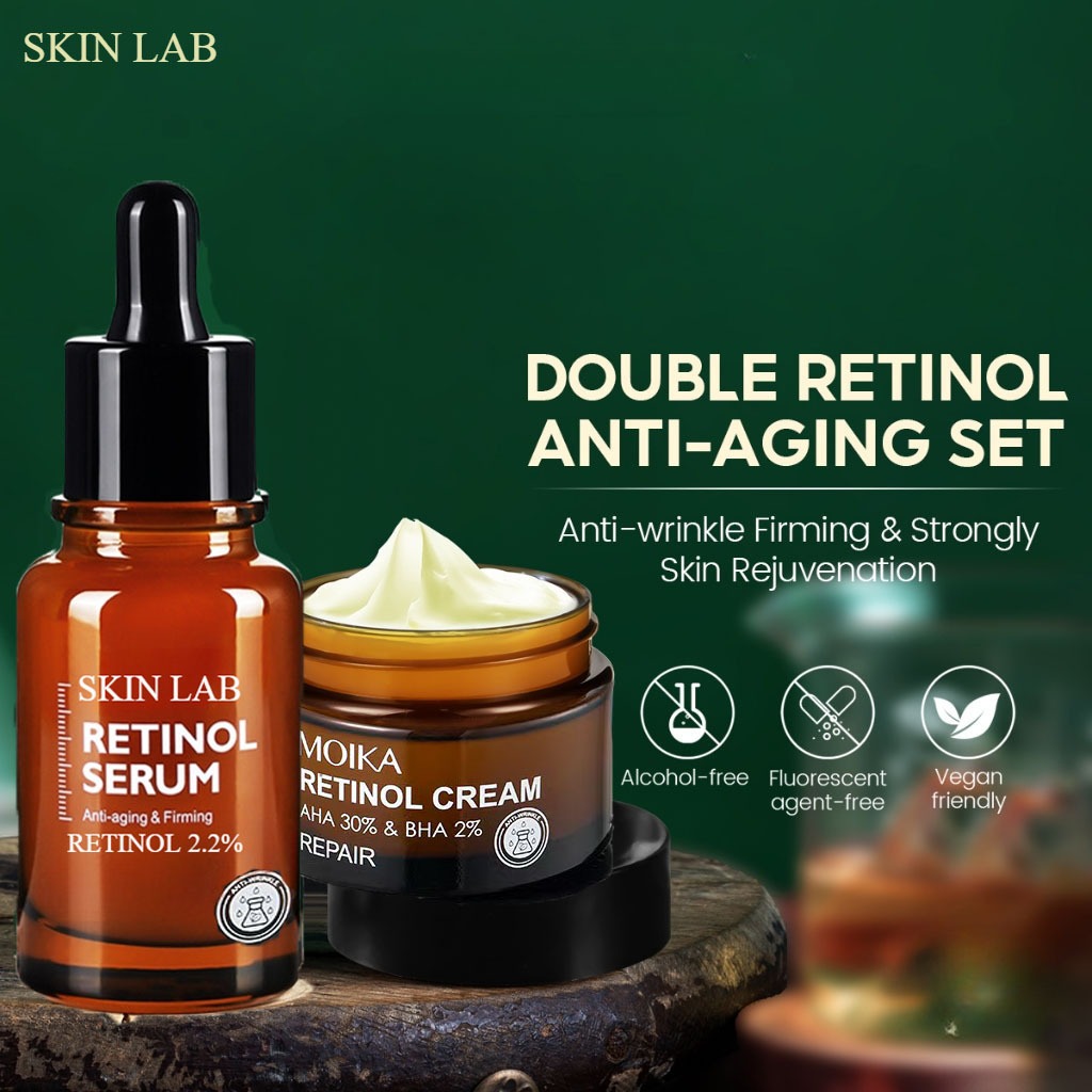 VITALITY SKIN Natural Retinol Sets Face Cream+Facial Serum Retinol VA ...