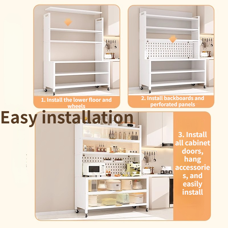 Rak Kabinet Dapur with Doors&Wheels Rak Dapur Bertutup Kitchen Cabinet ...