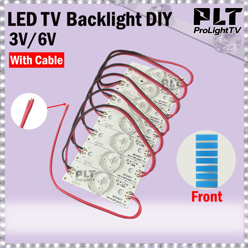 LED Backlight TV 2W 3V 6V (3V2W / 6V2W) With Wire 1 Pack = 7 LED Round ...
