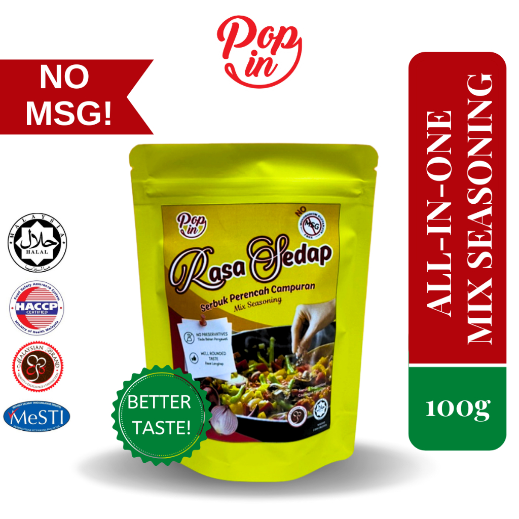 Pop In Rasa Sedap All-in-One Mix Seasoning NO MSG (25g/100g) | Shopee Malaysia