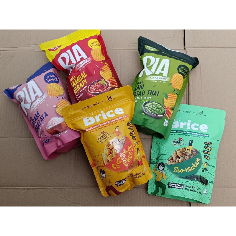 Ecobrown's Brice Wholegrain Rice Puff (Spicy Cheese Flavoured & Seaweed ...