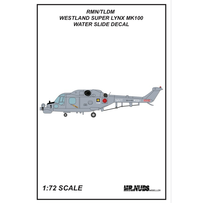 1:72 Scale TLDM Super Lynx Helicopter Waterslide Decal | Shopee Malaysia