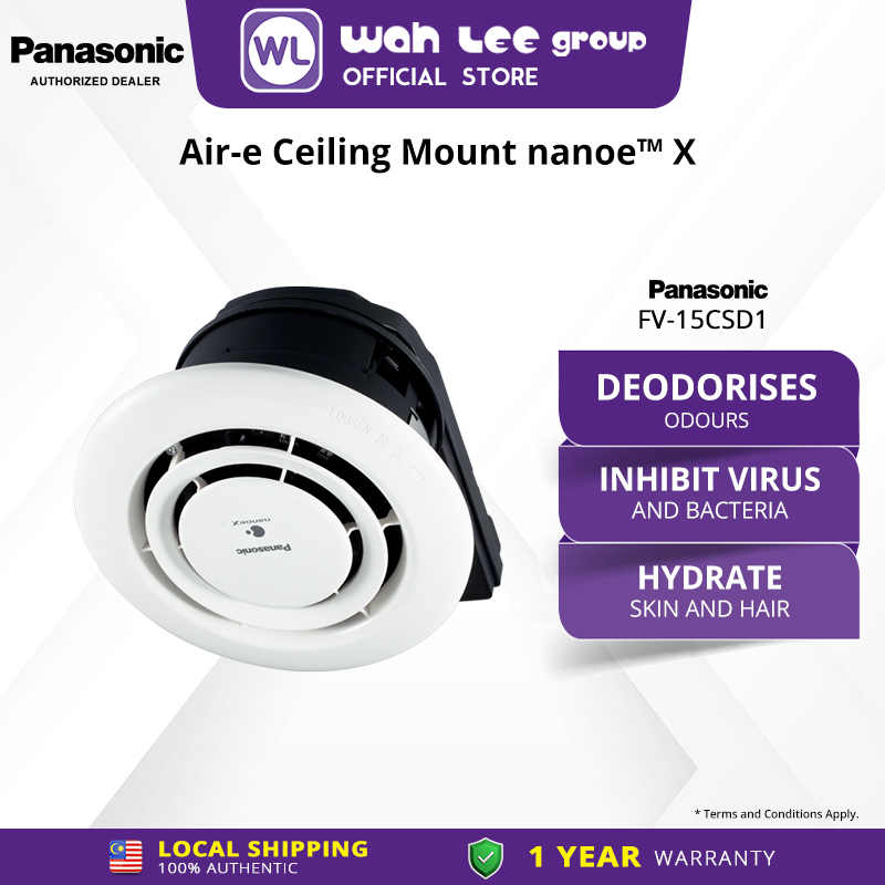 PANASONIC FV-15CSD1NAH AIR-E CEILING MOUNT NANOE X GENERATOR AIR PURIFIER REMOVE ODOURS FV ...