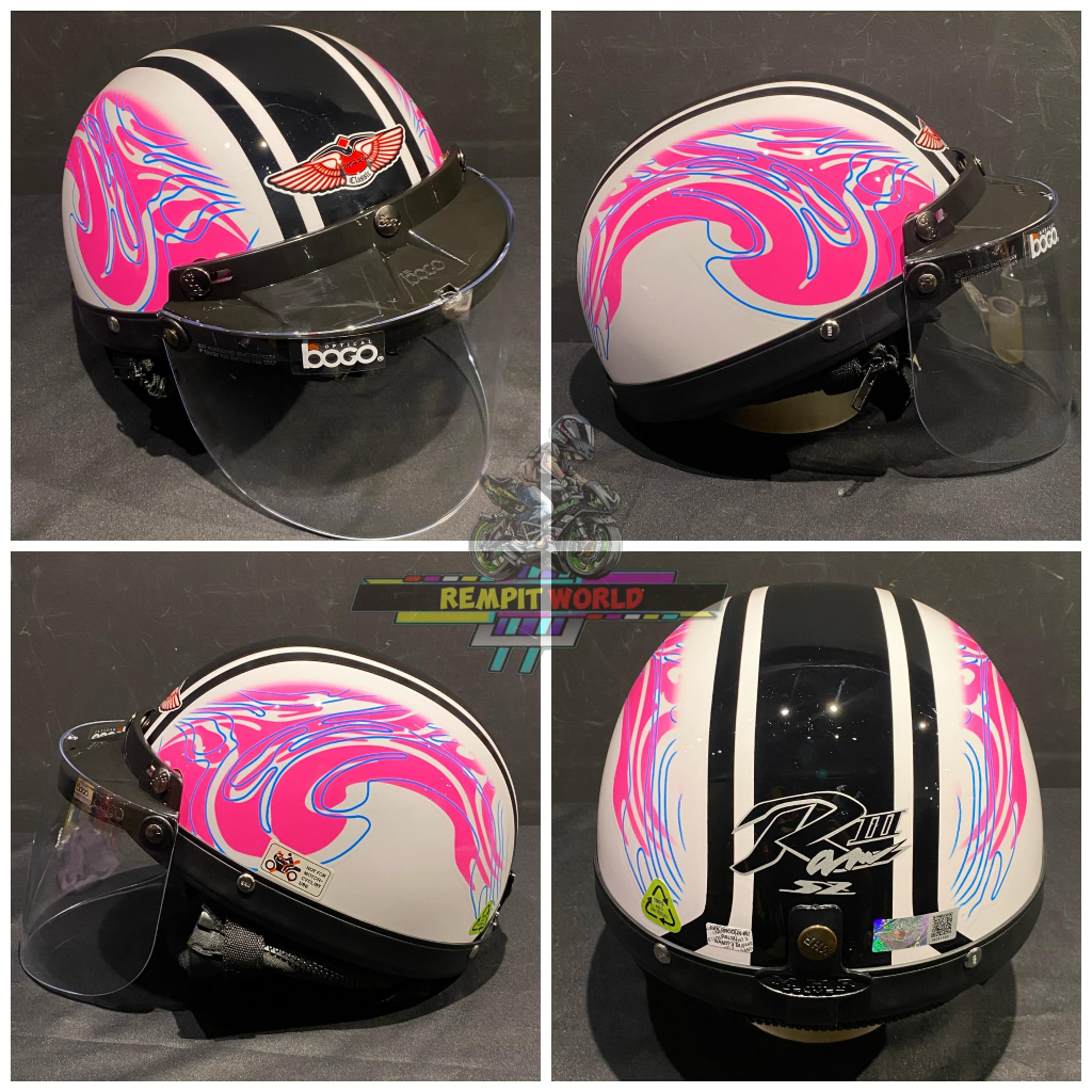 MHR HALF 100%ORIGINAL MHR REPTIDE PINK MHR STENG REPTIDE HELMET KURA ...