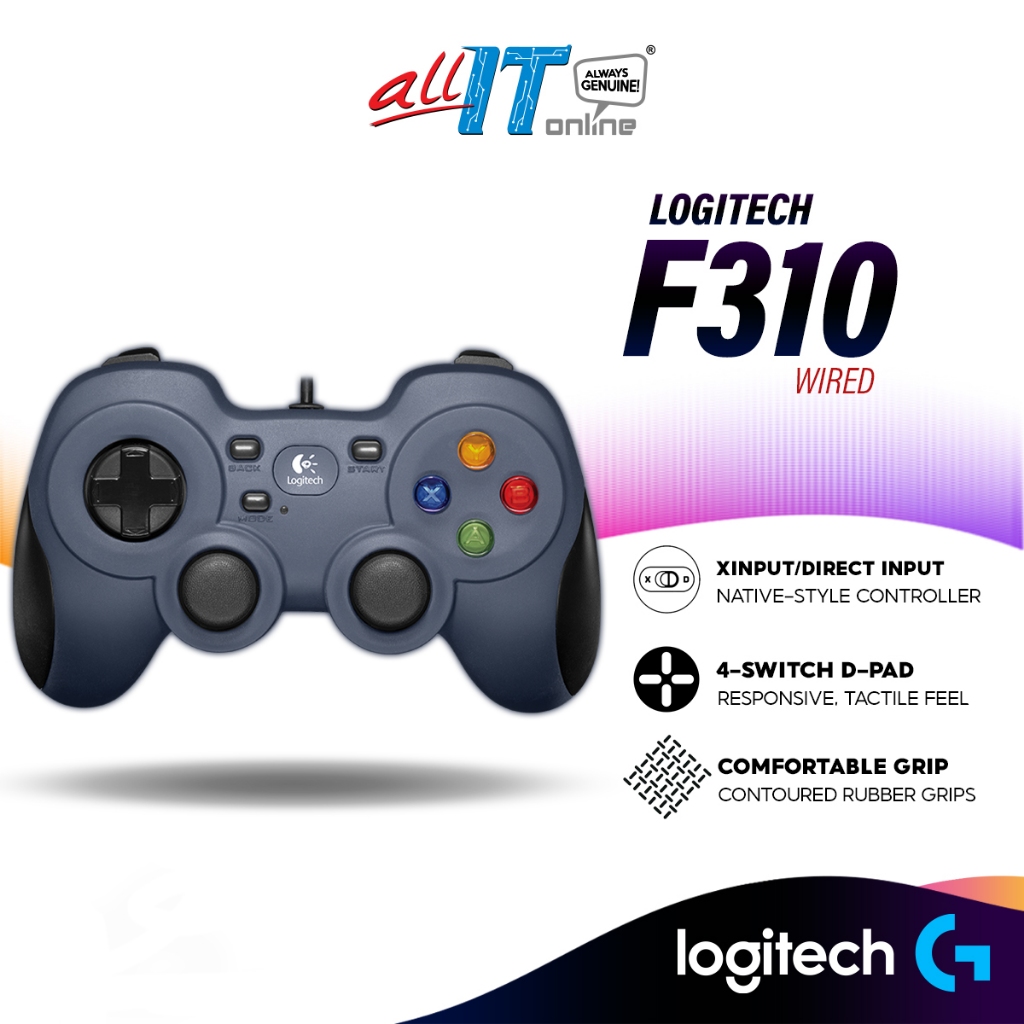 Logitech F310 Wired Gamepad Controller Console Like Layout 4 Switch D