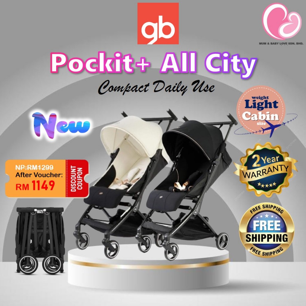 FREE SHIPPING gb Pockit Plus ALL CITY Stroller Baby Cabin Size Travel ...