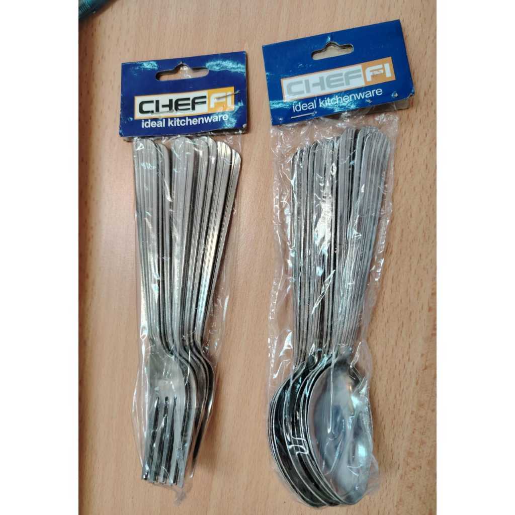 Fork And Spoon Sudu & Garfu STAINLESS STEEL THICK/TEBAL(6pcs/pack ...
