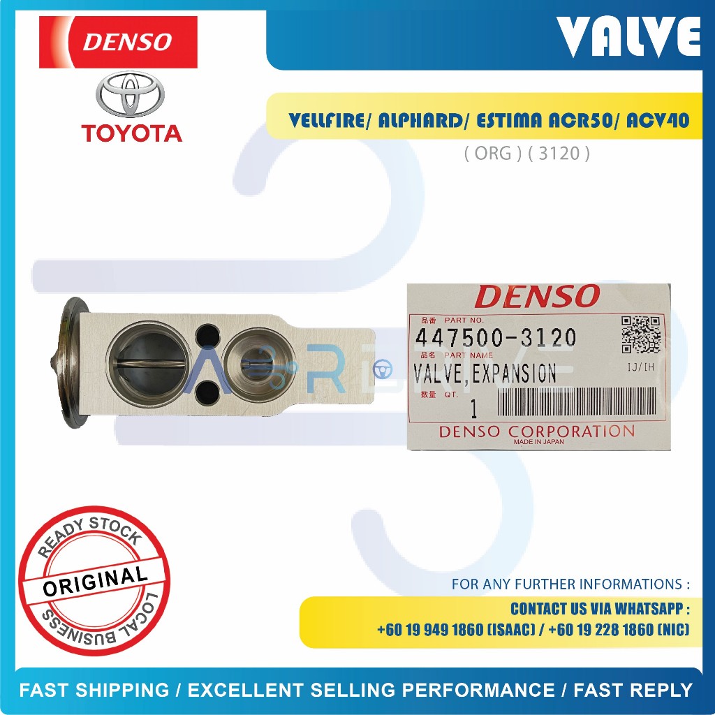 DENSO ORIGINAL TOYOTA VELLFIRE / ALPHARD / ESTIMA ACR50 / CAMRY ACV40 EXPANSION VALVE 3120 ...