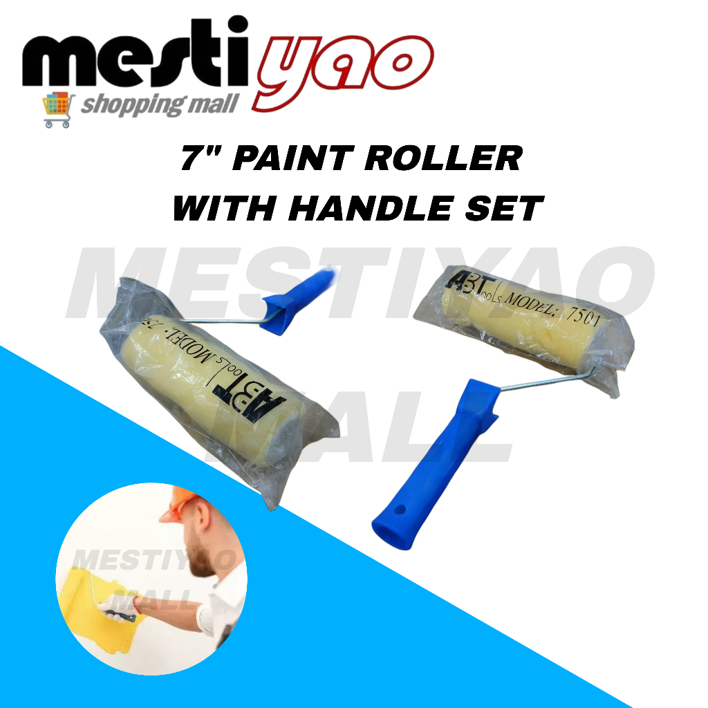 7” Paint Roller with Handle Set/Wall Painting Tool/Set Roller Cat ...