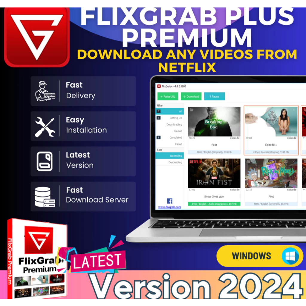 FlixGrab Plus Premium - Download any Account videos from Netflix | Windows | Shopee Malaysia