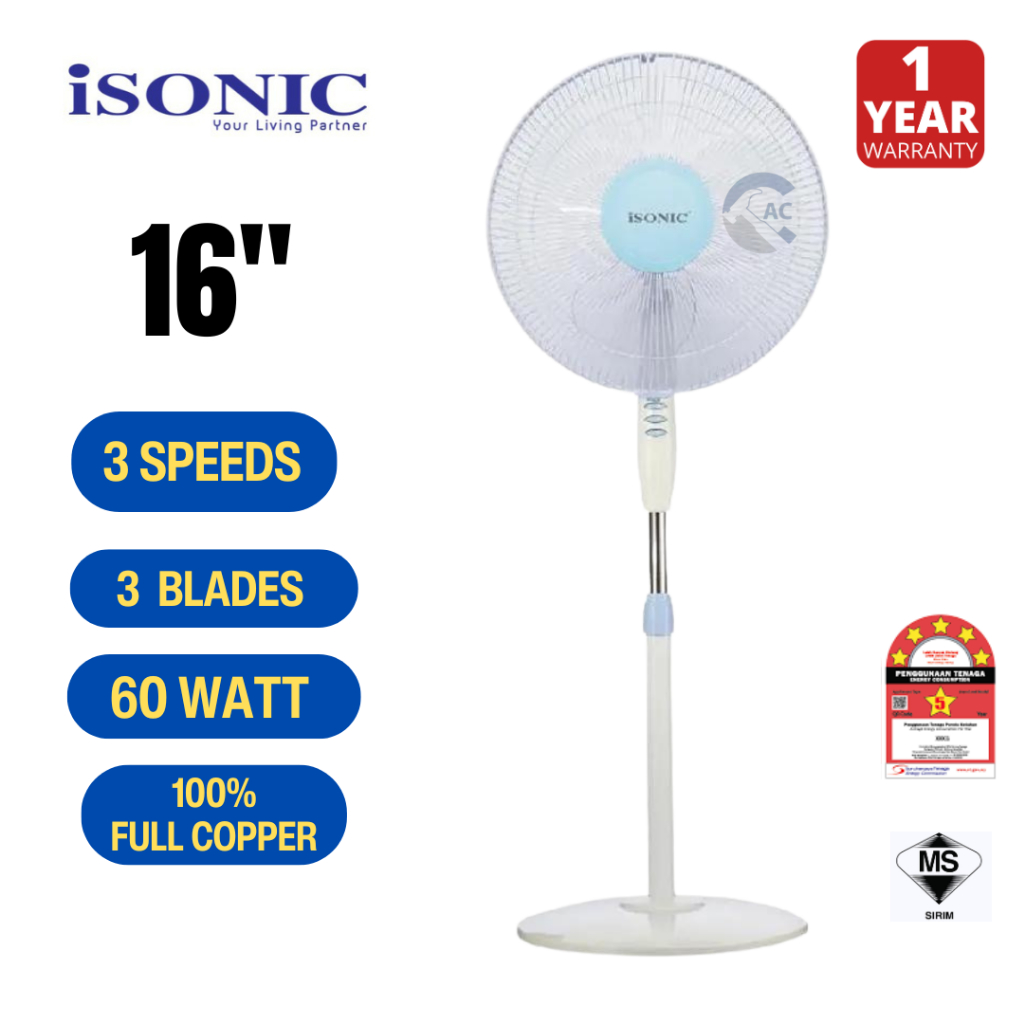 ISONIC STAND FAN 16” CTF-SF16A | KIPAS BERDIRI | STAND FAN | Shopee Malaysia