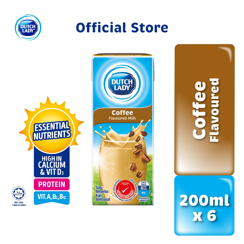 [Pack of 6] Dutch Lady UHT Milk Coffee Flavoured 200ml [Exp 01 Feb 2026 &/ Later] | Shopee Malaysia