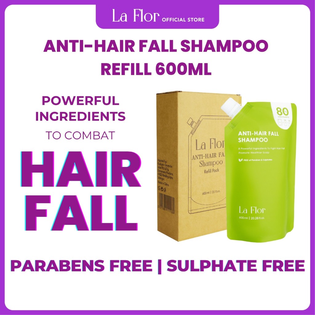 La Flor Anti Hair Fall Shampoo refill pack 600ml | Shopee Malaysia