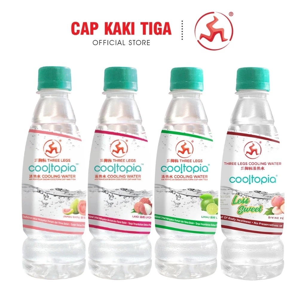 [HALAL] Three Legs Brand Cooltopia Cooling Water 320ml - Cap Kaki Tiga | Shopee Malaysia