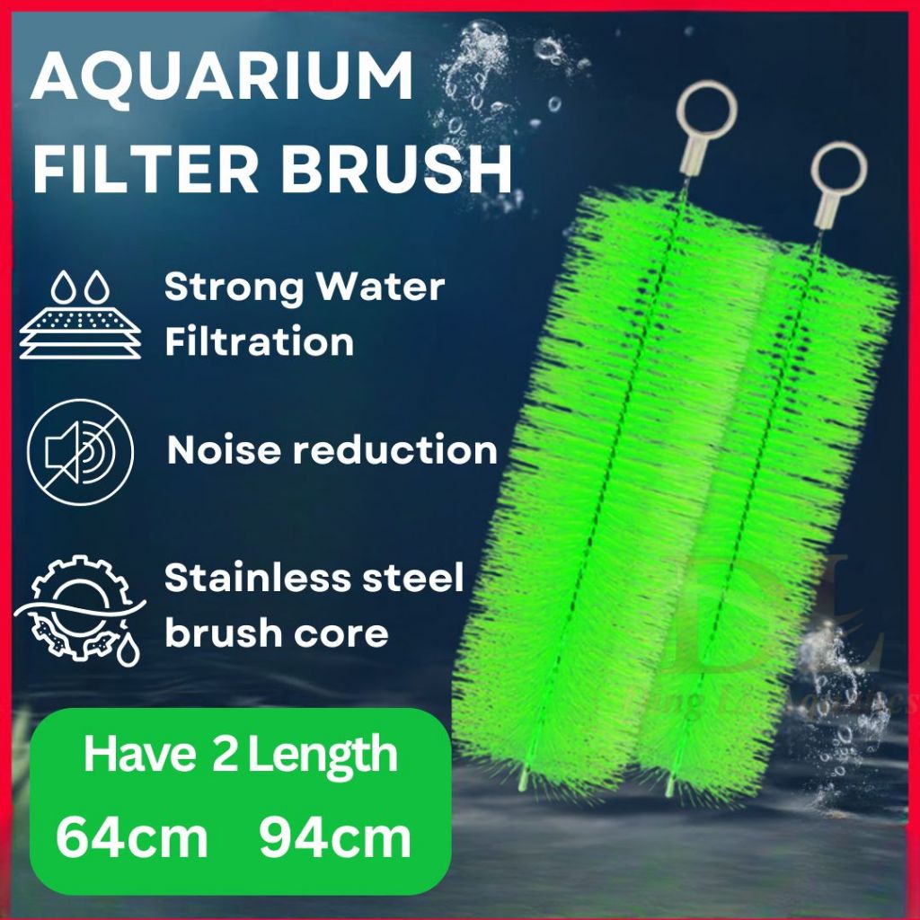 AQUARIUM FILTER GREEN BRUSH - 64cm / 94cm - Different Length Fish Pond ...