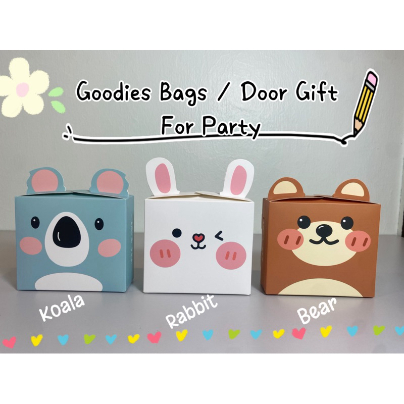 Ready Stock Cute Animal Theme Goodies Bags / Door Gifts For Kids - Set ...