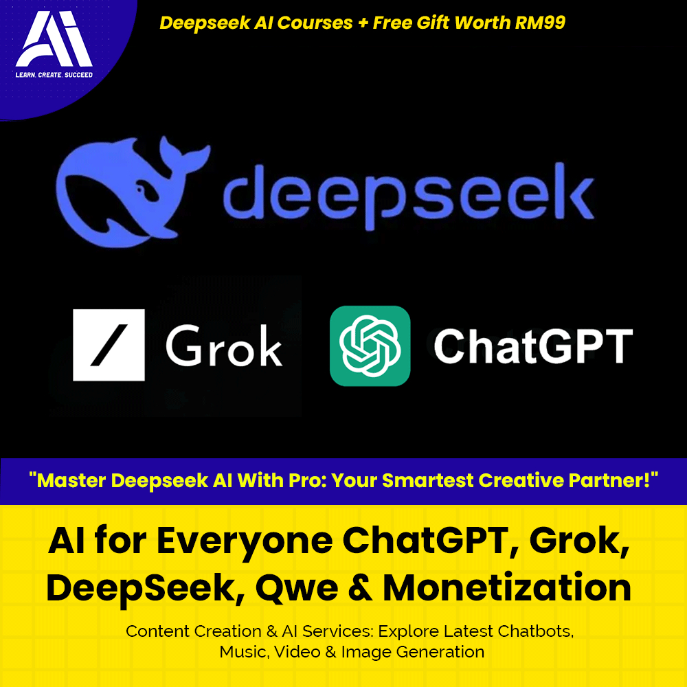 Deepseek Course - AI for Everyone ChatGPT, Grok, DeepSeek, Qwe & Monetization | Learn Deepseek ...