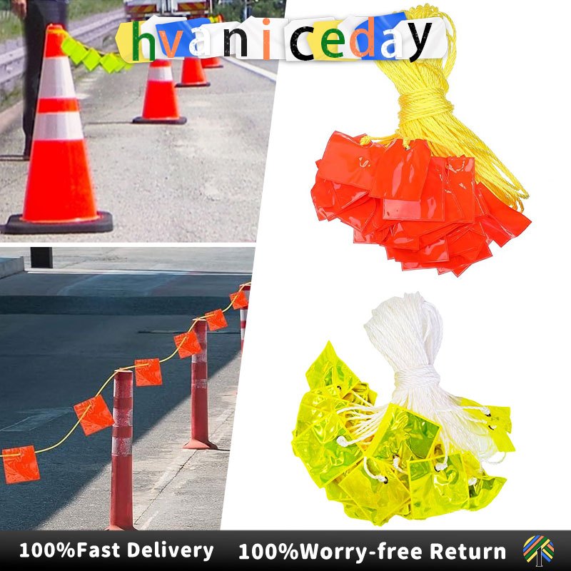 50M Delineator String Rope construction warning flag reflektor jalan ...