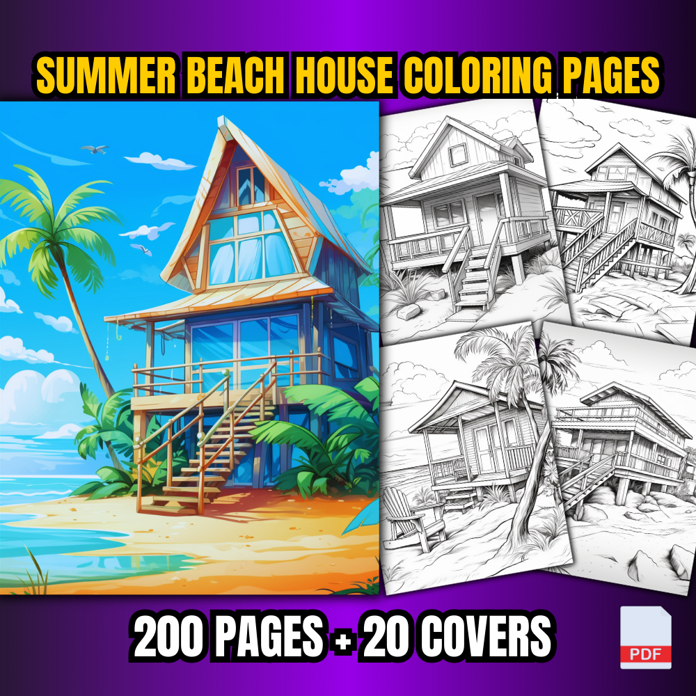 [PDF] 200 Summer Beach House Coloring Pages For Adults | Shopee Malaysia