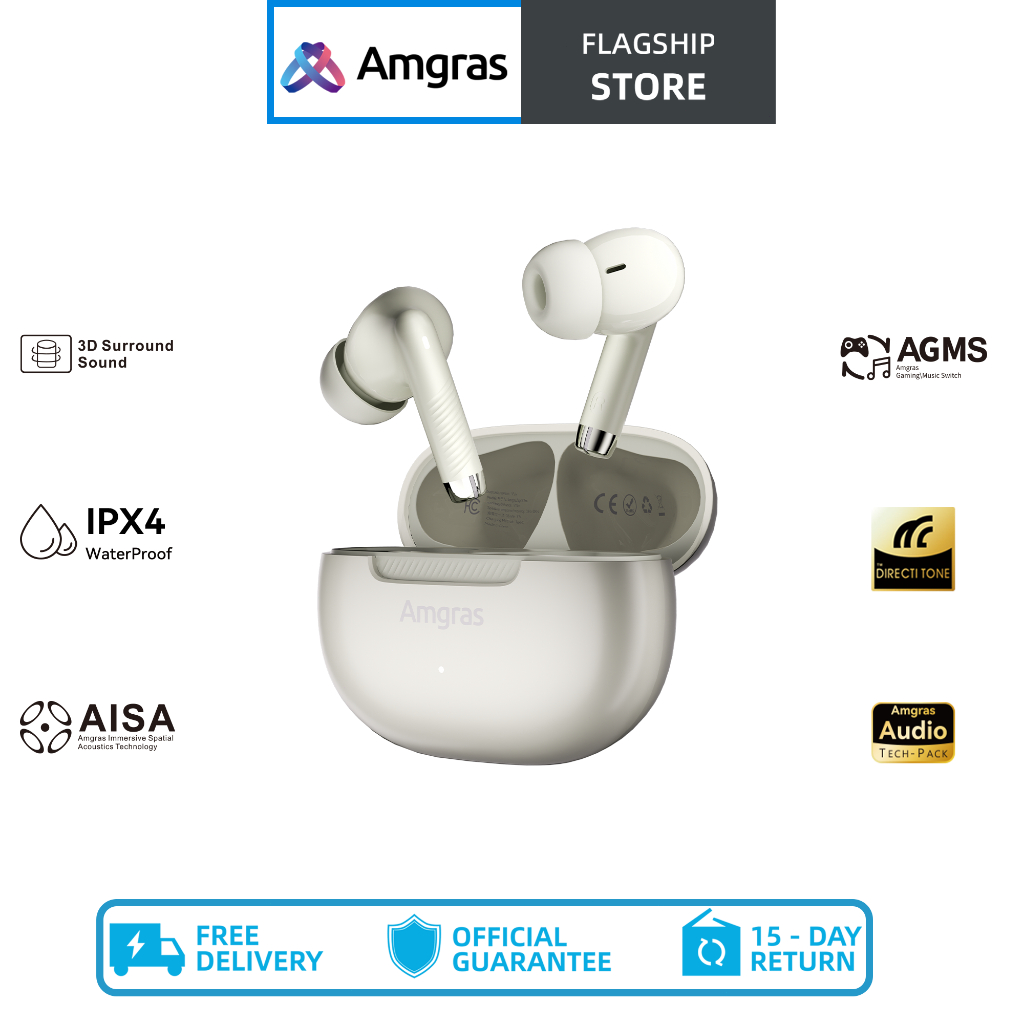 Amgrass Spirit Pro Bluetooth Earbuds Wireless Earbud Noise Reduction ...