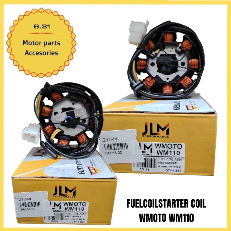 ORIGINAL JLM BRAND FUEL COIL ASSY STARTER COIL MAGNET WMOTO W MOTO ...