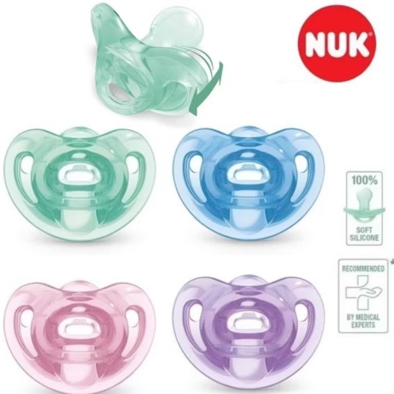 NUK - Sensitive 100% Silicone Orthodontic Pacifiers Soother 0-6m/6-18m ...