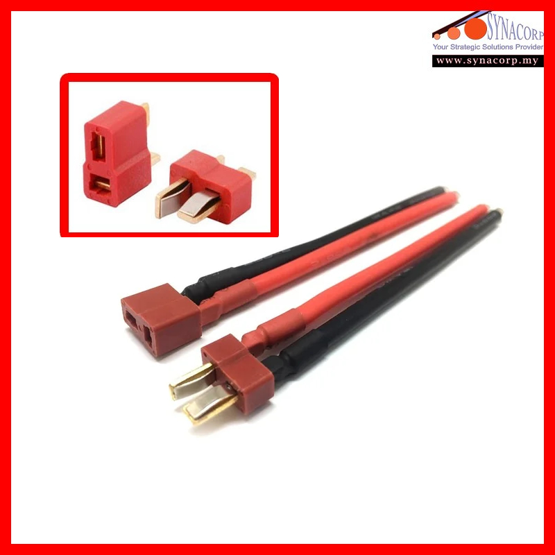 T-Plug Battery Connector c/w 10CM Wire for Lipo Battery Male / Female ...