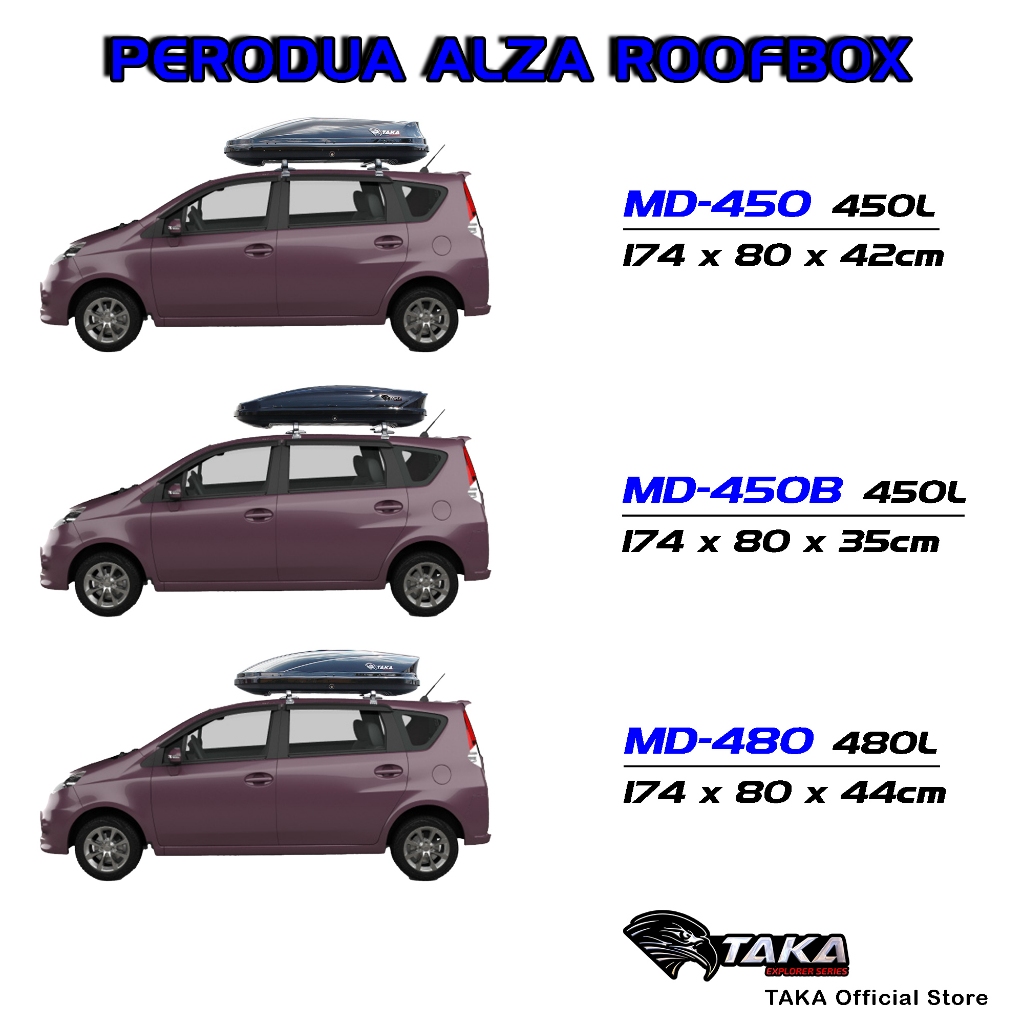 Perodua Alza Old TAKA Roofbox [TAKA MD-450/MD-450B/MD-480] [With ...