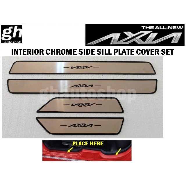 AXIA 2023 chrome side sill step plate cover set with Axia logo (4 pcs ...
