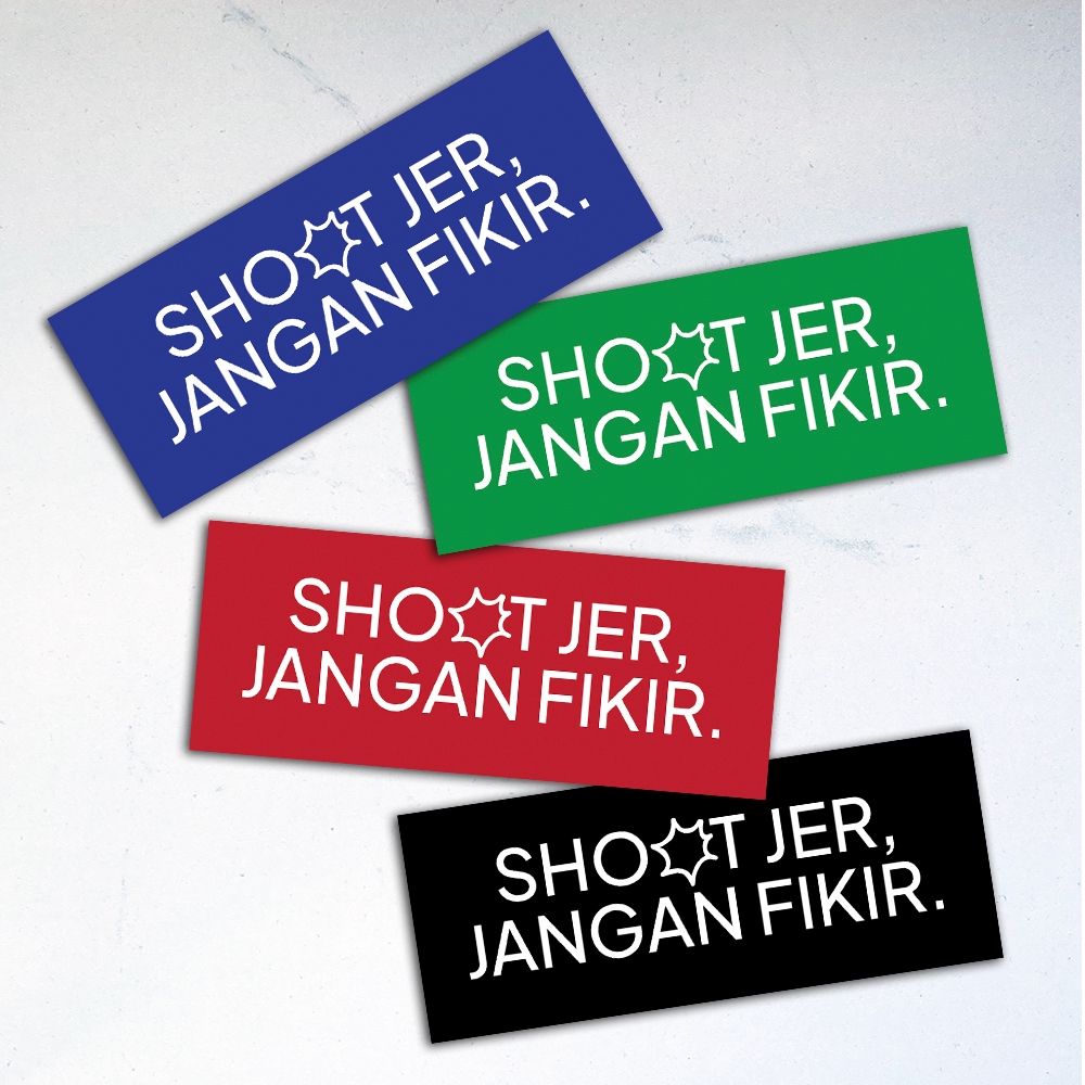 Aesthetic Cool Sticker Shoot Jer, Jangan Fikir by Rated Studio | Shopee ...