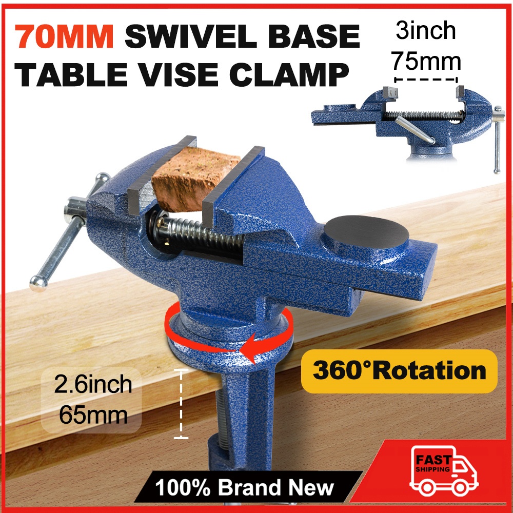 MANSOON⚡70mm Swivel Base Table Vice Bench Baby Vise Worktop Woodworking ...