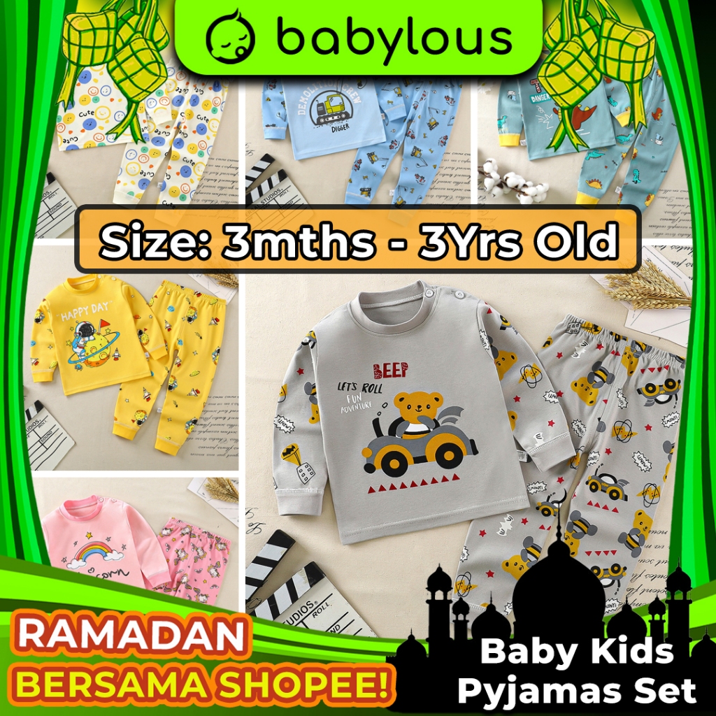 Baju Tidur Budak Bayi Pyjamas Kids Set Baju Tidur Bayi Long Sleeve ...