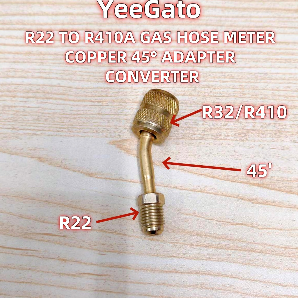 [R22 TO R410A] GAS HOSE METER COPPER 45° ADAPTER CONNECTOR AIRCOND ...