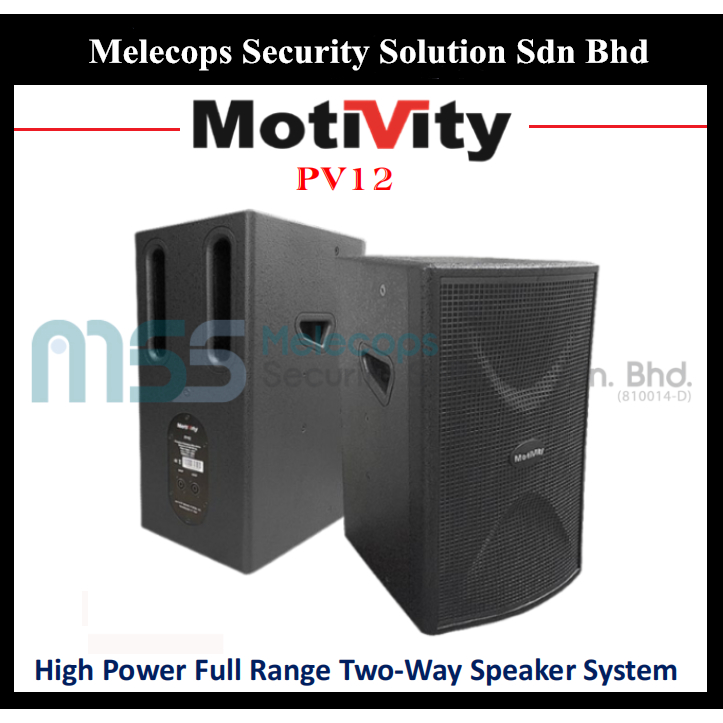 MOTIVITY PV12 PV Series 12'' Full Range Two-Way Speaker System - PAIR ...