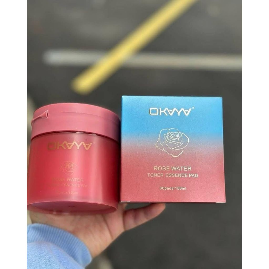 OKAYA ROSE WATER TONER ESSENCE PAD 60PDS / 150ML | Shopee Malaysia