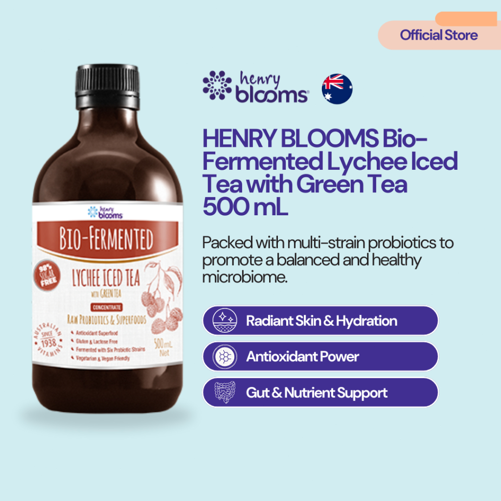 HENRY BLOOMS Bio-Fermented Lychee Iced Tea with Green Tea 500 mL ...