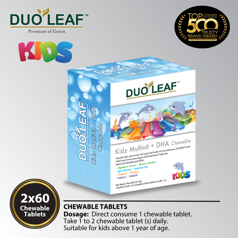 Duoleaf Kidz Multivitamins + DHA Chewable Tablets 2X30'S | Shopee Malaysia