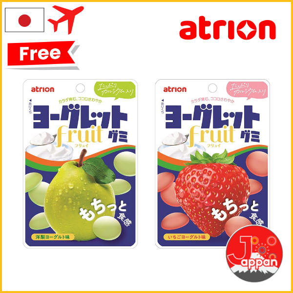 【In stock】atrion/Yogurt gummy Fruit/Pear, strawberry/47g/Contains calcium/gummi,japan | Shopee ...