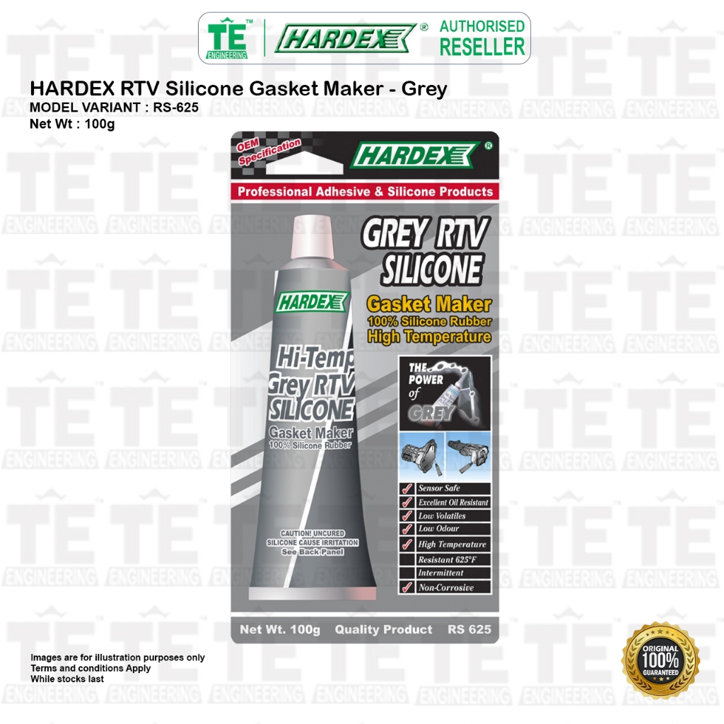 HARDEX 100g Grey RTV Silicone Gasket Maker (Code : RS 625) | Shopee ...
