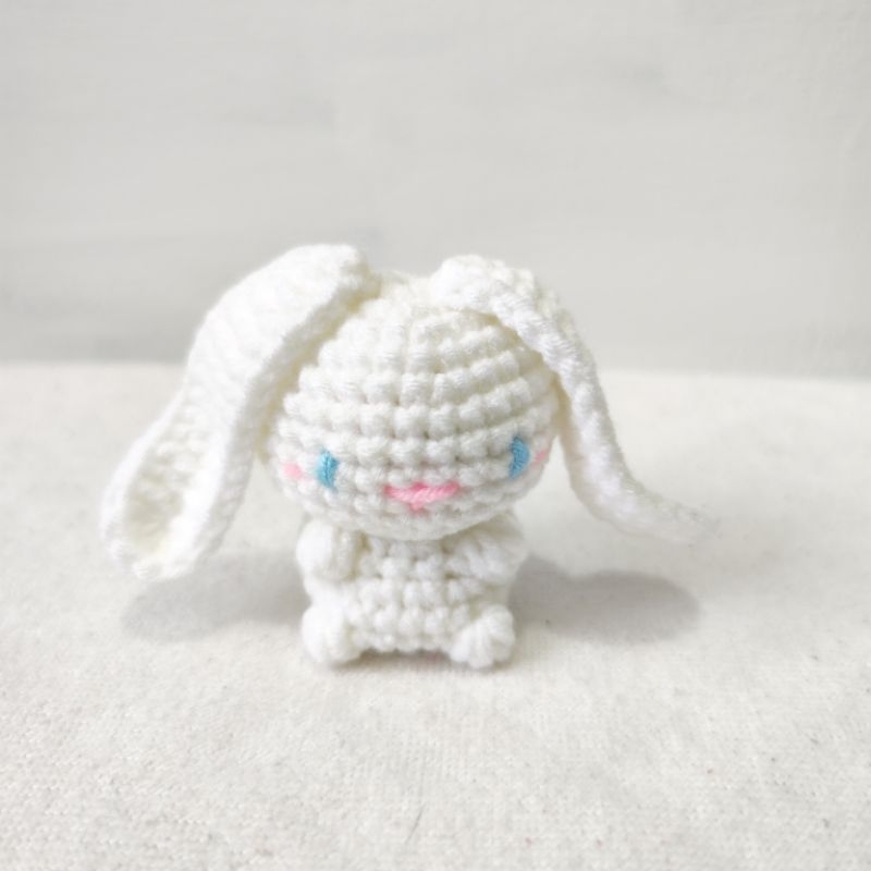 Handmade Crochet White Rabbit Bunny Keychain | Plushie Amigurumi ...