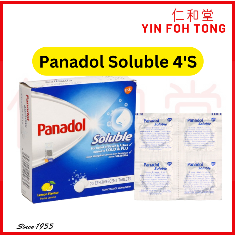 PANADOL Soluble Paracetamol Pain Relief 500mg 4'S | Shopee Malaysia
