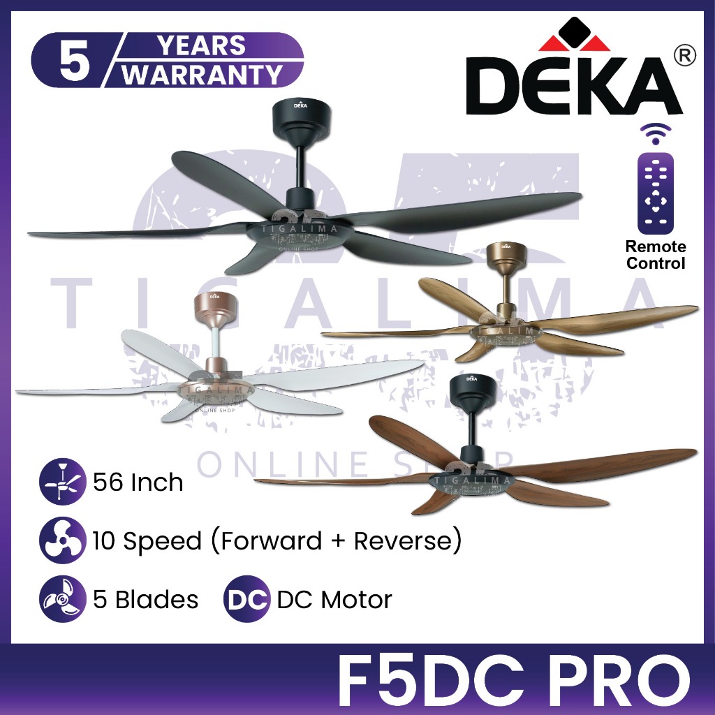 DEKA F5DC PRO 56 Inch 5 Blades 10 Speed Forward + Reverse With DC Motor ...