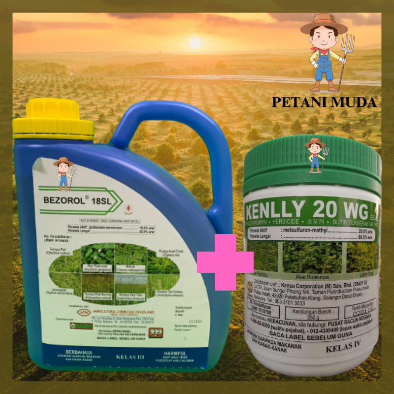 4L BEZOROL + 250G KENLLY 20WG BOTOL (1 SET PACKAGE) RACUN RUMPUT ...