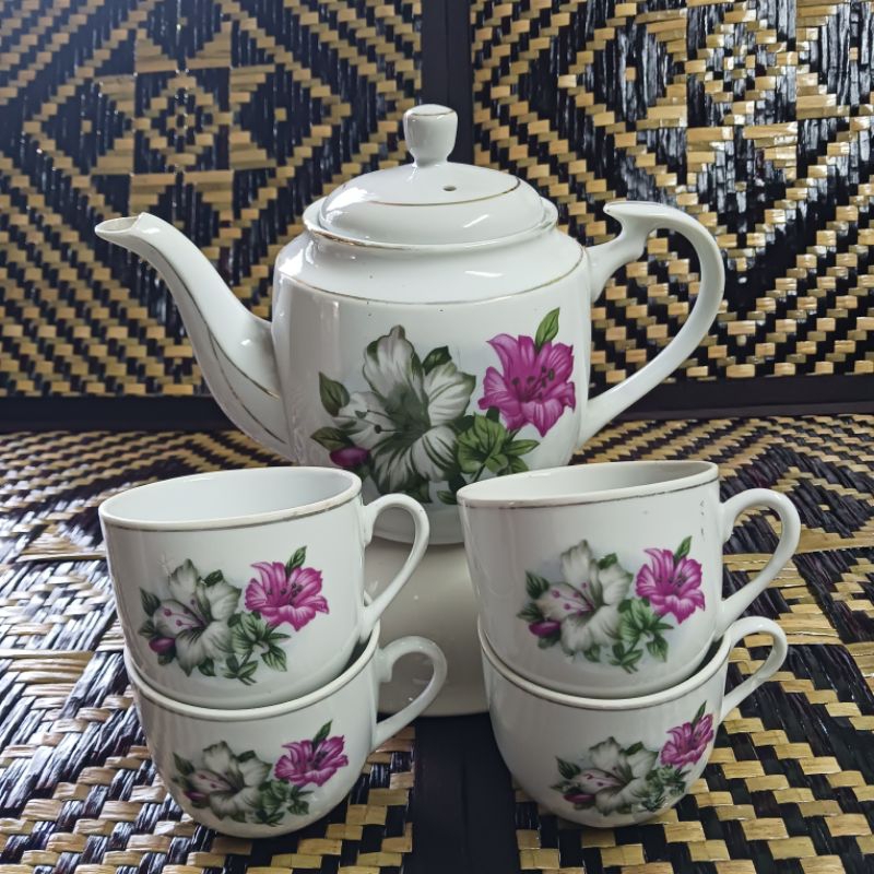 Vintage teko legend lama lama 80an dan cawan bujang bulat 4pcs | Shopee ...