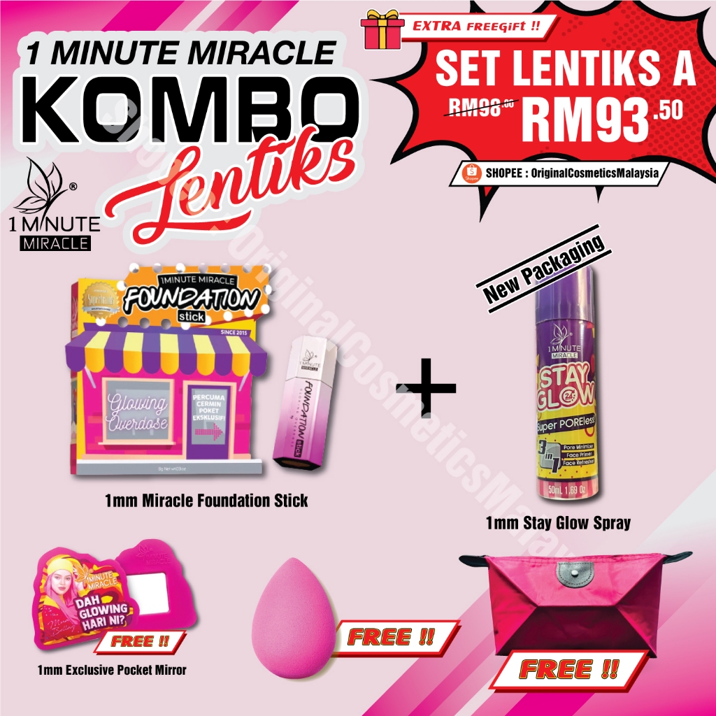 [🎁3 FREEGIFT‼️] 1MM 1 MINUTE MIRACLE SET COMBO JIMAT A (DPT 6 BRG DLM 1 ...