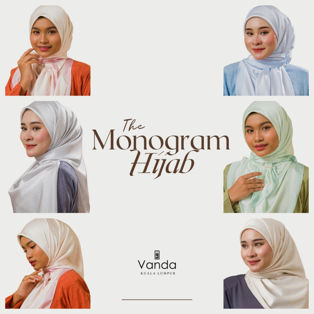 Vanda | Monogram Hijab | Matte Satin | Shopee Malaysia