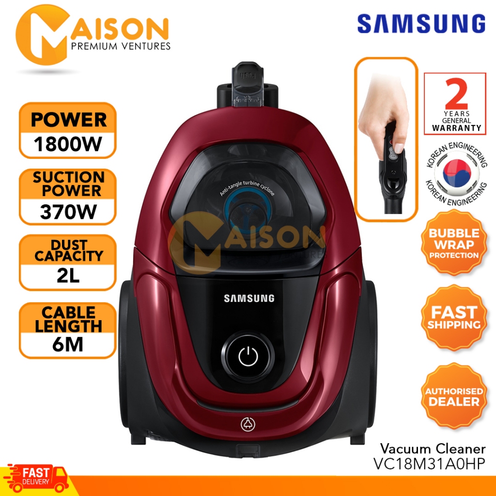 Samsung VC3100M Canister with Cyclone Force and Anti-Tangle Turbine 1800W VC18M31A0HP | Shopee ...