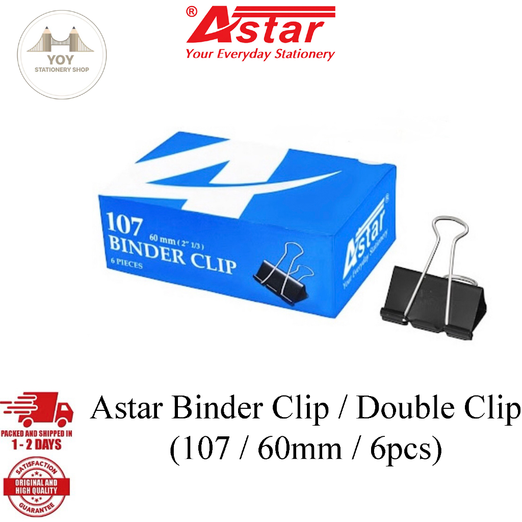 Astar Binder Clip / Double Clip (107 / 60mm / 6pcs) | Shopee Malaysia