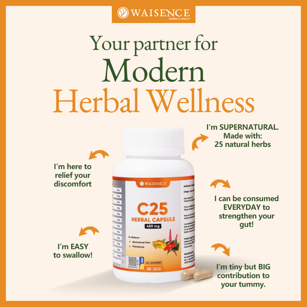 Waisence C25 Herbal Capsule 450mg 30s (Min 6 Months Expiry) Adult ...